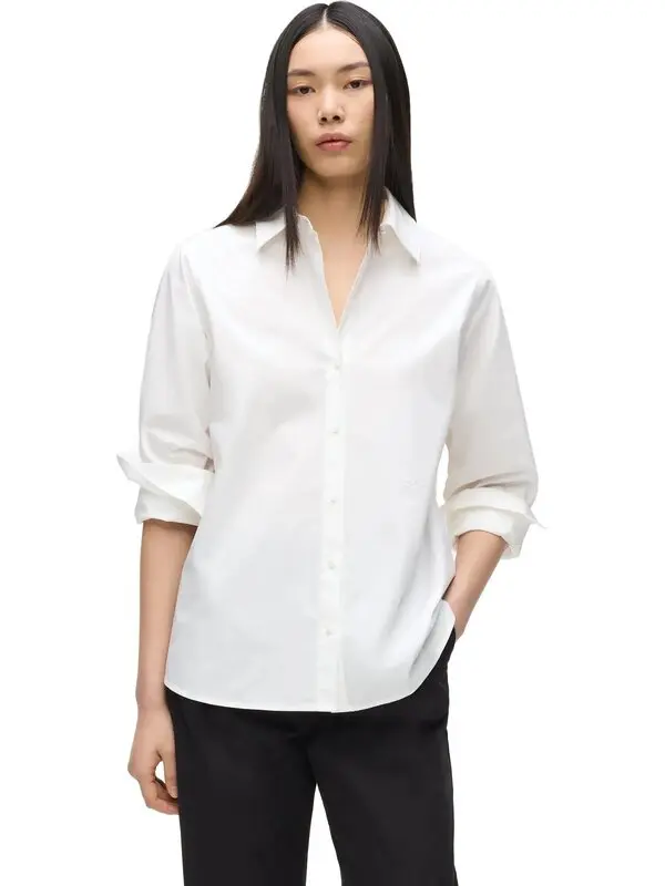 Karl Lagerfeld Classic Relaxed Poplin Shirt - White
