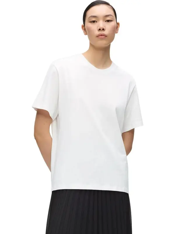 Karl Lagerfeld Organic Cotton T-shirt With Tonal Embroidery - White