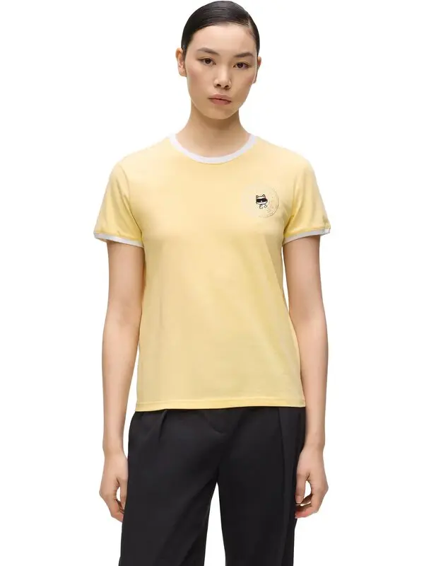 Karl Lagerfeld Ikon Small Circle Logo T-shirt - Sunlight