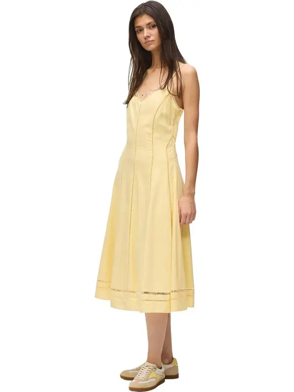 Karl Lagerfeld Cut-out Embroidery Midi Dress - Sunlight