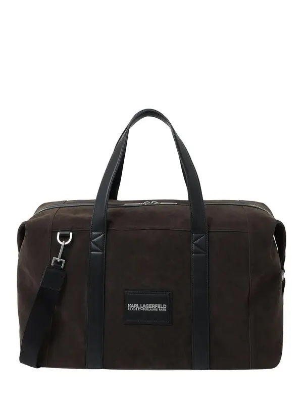 Karl Lagerfeld Faux Suede Weekender Bag - Fudge