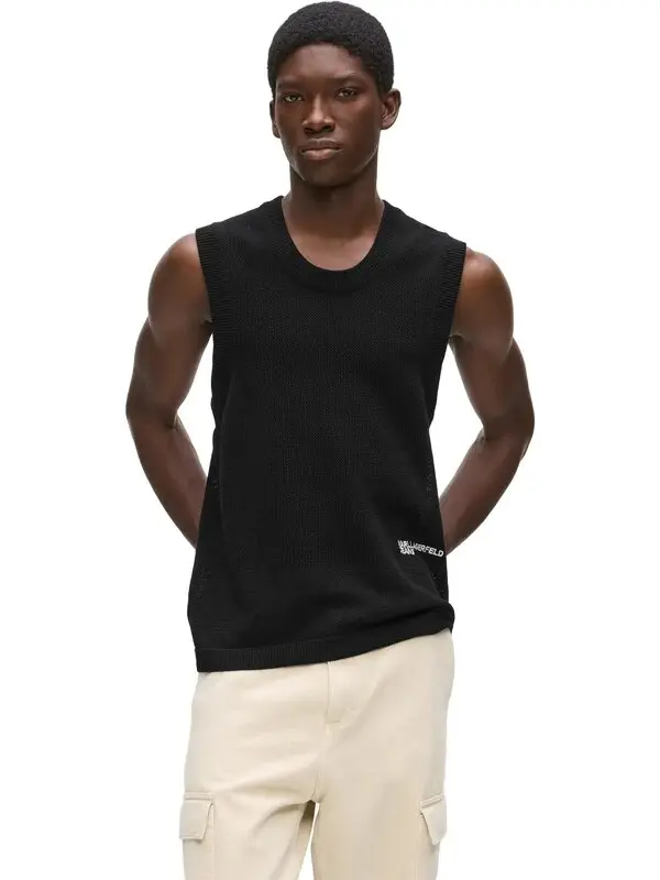KL JEANS Jeans Organic Cotton Knit Tank Top - Black