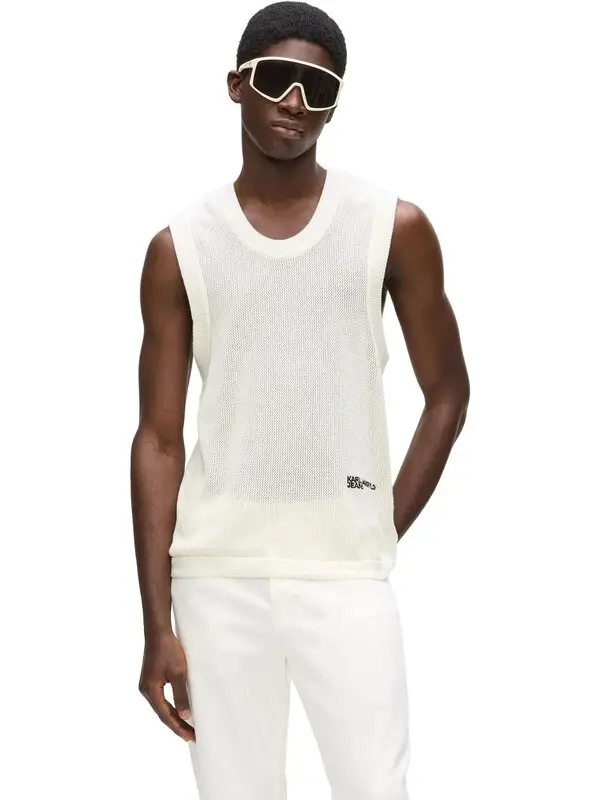 KL JEANS Jeans Organic Cotton Knit Tank Top - White