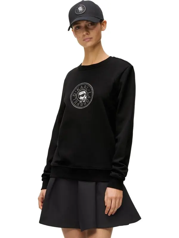 Karl Lagerfeld Ikon Circle Logo Sweatshirt - Black