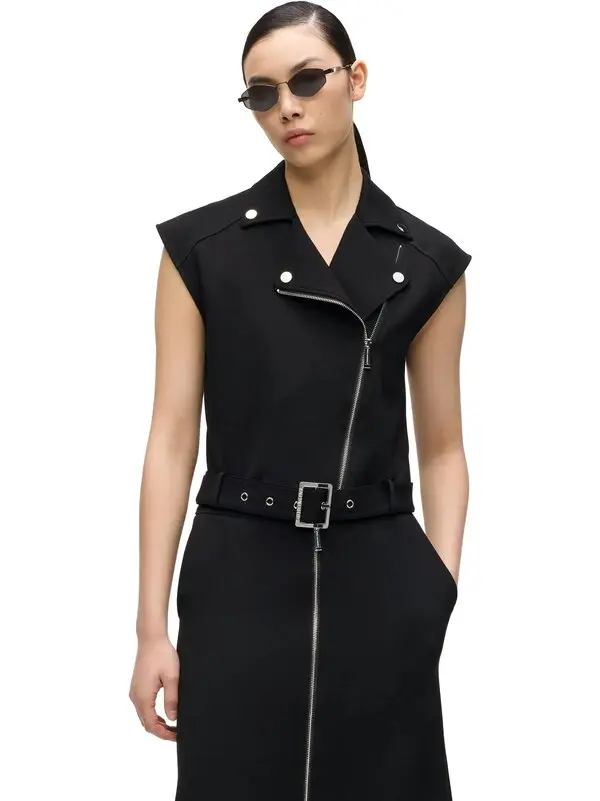 Karl Lagerfeld Sleeveless Jersey Biker Sweatshirt - Black