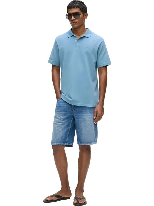 Karl Lagerfeld Straight Denim Shorts - Washed Light Blue