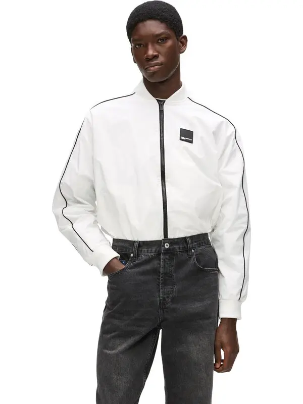 KL JEANS Jeans Polyester Lightweight Bomber Jacket - White
