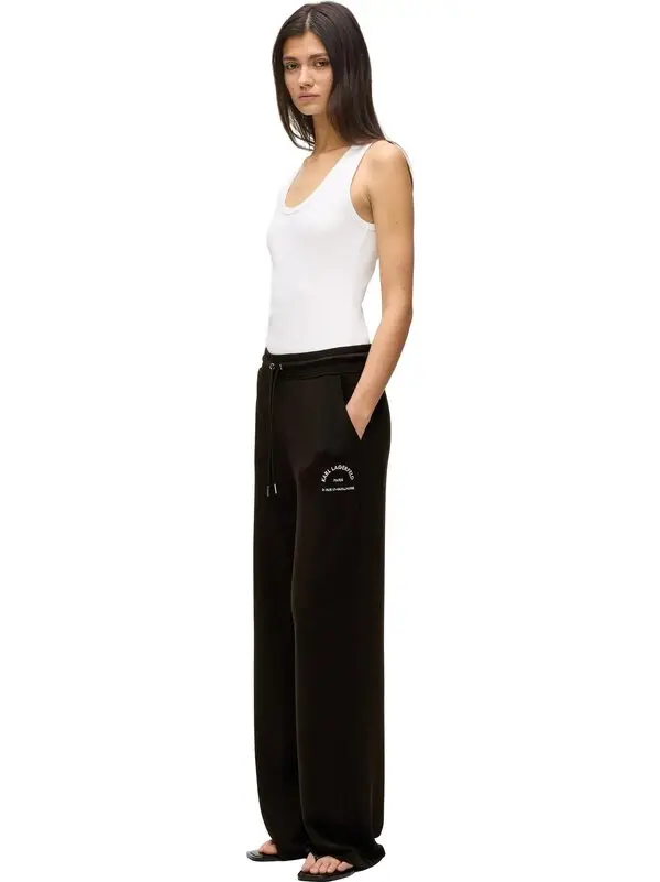 Karl Lagerfeld Rue St-guillaume Wide Leg Sweatpants - Black