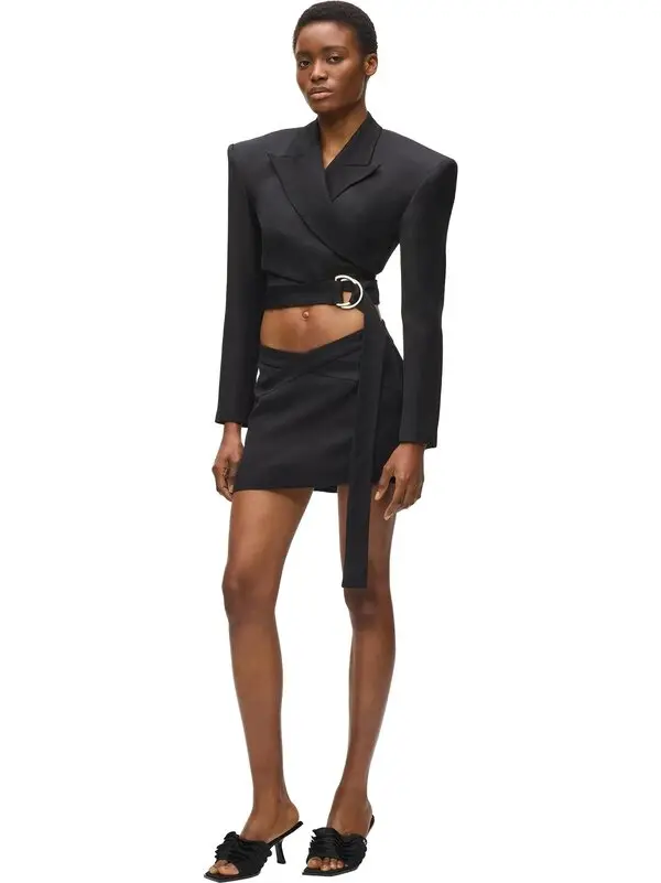 Karl Lagerfeld Mini Skort With X-panel Construction - Black