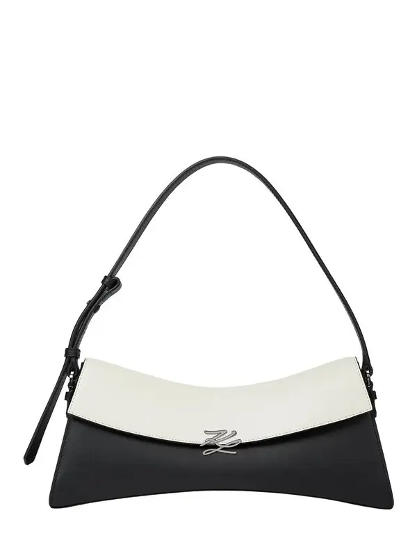 Karl Lagerfeld K/autograph Twist Elongated Shoulder Bag - Black/white