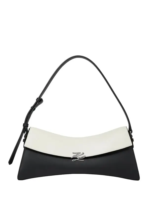 Karl Lagerfeld K/autograph Twist Elongated Shoulder Bag - Black/white
