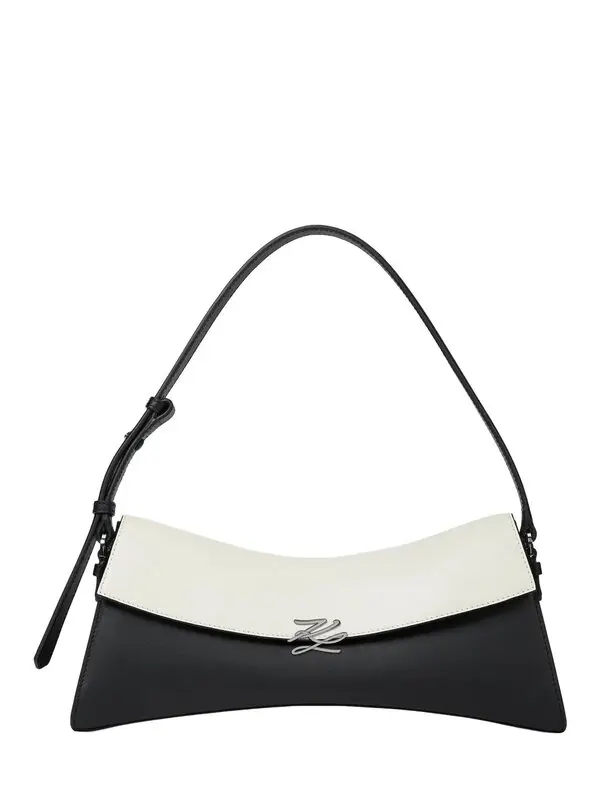 Karl Lagerfeld K/autograph Twist Elongated Shoulder Bag - Black/white
