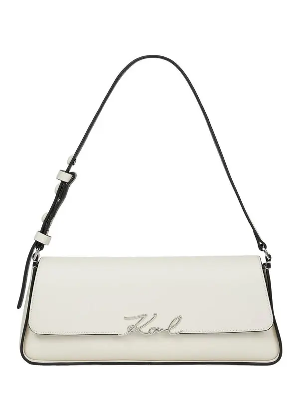 Karl Lagerfeld K/signature Elongated Shoulder Bag - Off White