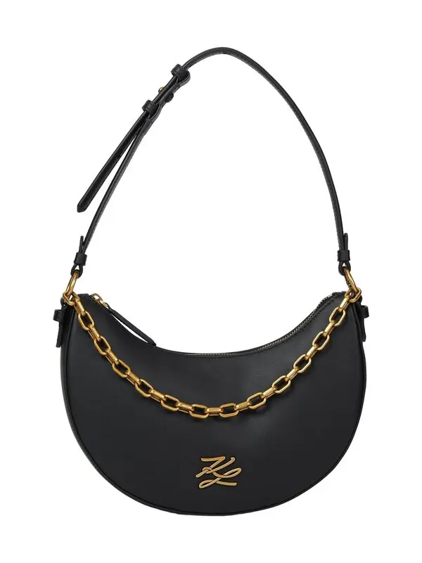 Karl Lagerfeld K/autograph Moon Chain Shoulder Bag - Black/gold