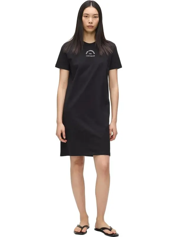 Karl Lagerfeld Rue St-guillaume Organic Cotton T-shirt Dress - Black