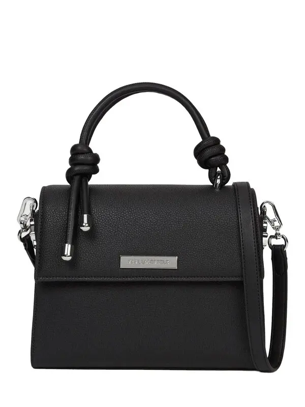 Karl Lagerfeld Ikon Pebble Satchel Bag - Black