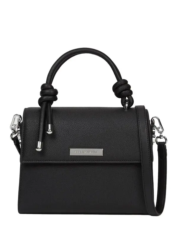 Karl Lagerfeld Ikon Pebble Satchel Bag - Black