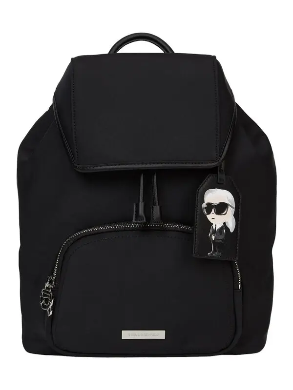 Karl Lagerfeld Ikon Nylon Tag Backpack - Black