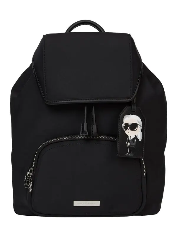 Karl Lagerfeld Ikon Nylon Tag Backpack - Black