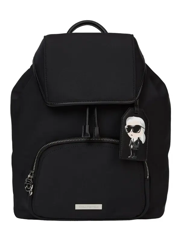 Karl Lagerfeld Ikon Nylon Tag Backpack - Black