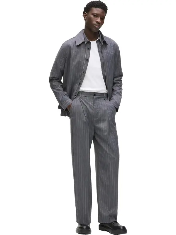Karl Lagerfeld Pinstripe Wool-blend Tailored Pants - Shadow