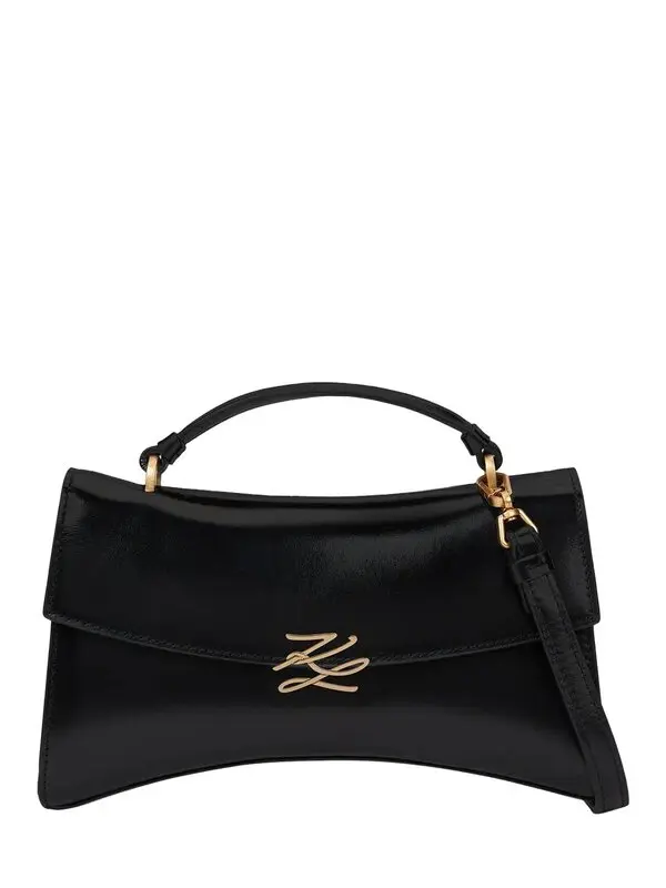 Karl Lagerfeld K/autograph Twist Top Handle Bag - Black/gold