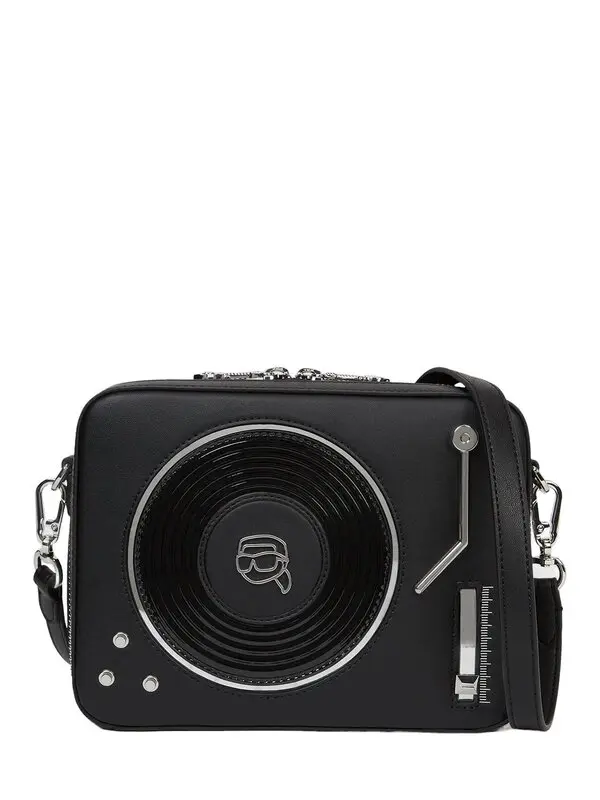 Karl Lagerfeld Ikon Record Turntable Crossbody Bag - Black