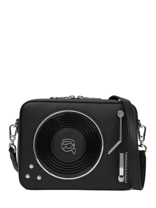 Karl Lagerfeld Ikon Record Turntable Crossbody Bag - Black