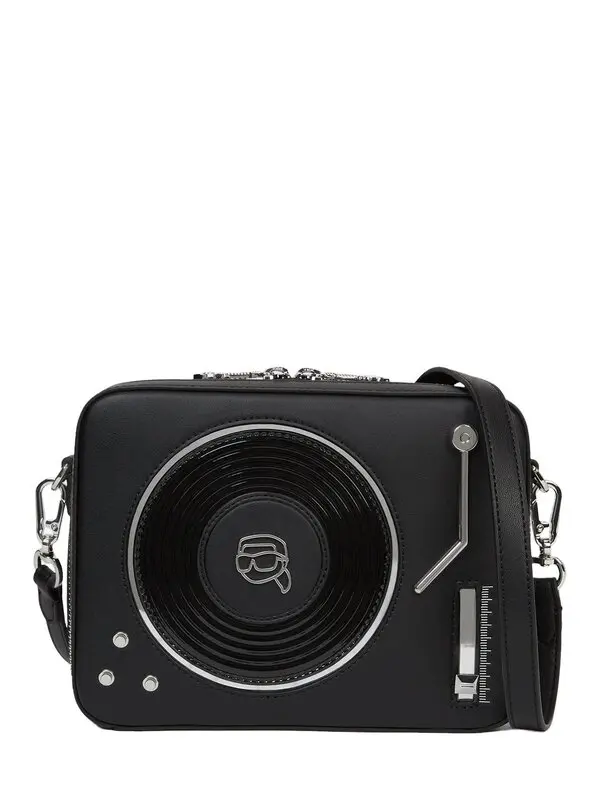 Karl Lagerfeld Ikon Record Turntable Crossbody Bag - Black