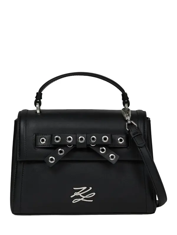 Karl Lagerfeld K/autograph Small Bow Top Handle Bag - Black Embellishment