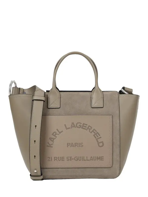 Karl Lagerfeld Small Suede Tote Bag - Ash Grey