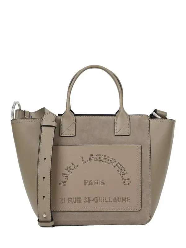 Karl Lagerfeld Small Suede Tote Bag - Ash Grey