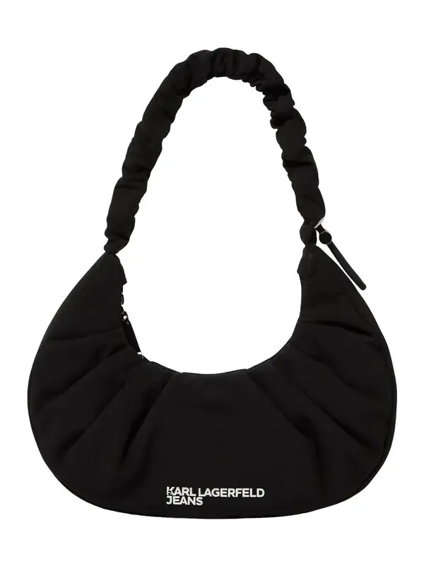 KL JEANS Gathered Small Hobo Bag - Black