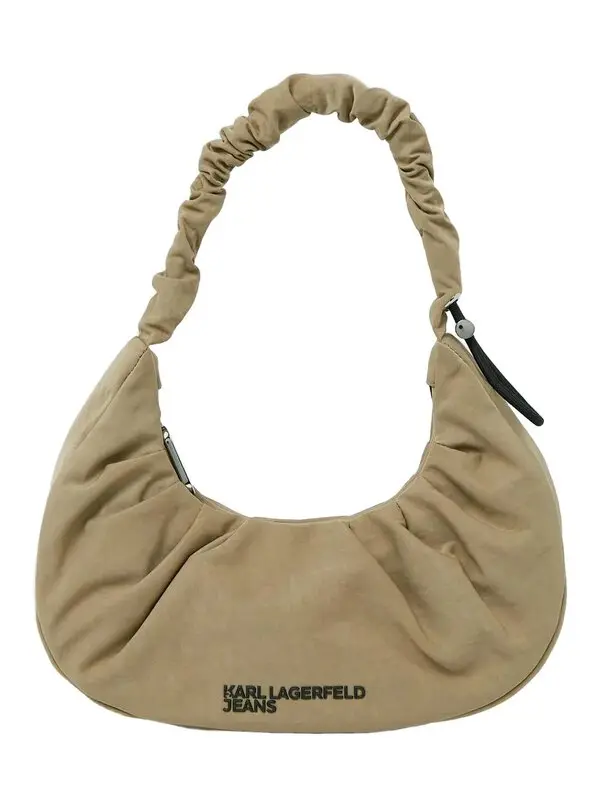 KL JEANS Gathered Small Hobo Bag - Travertine