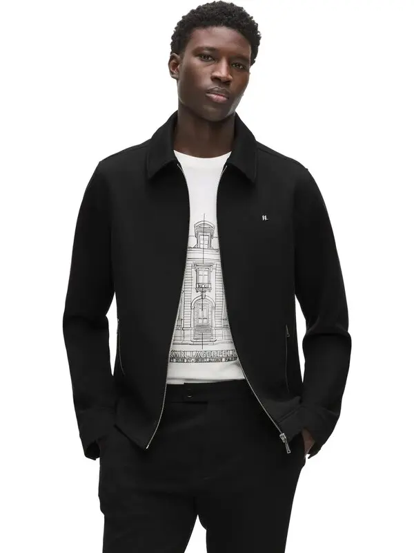 Karl Lagerfeld Zip-up Punto Jacket - Black