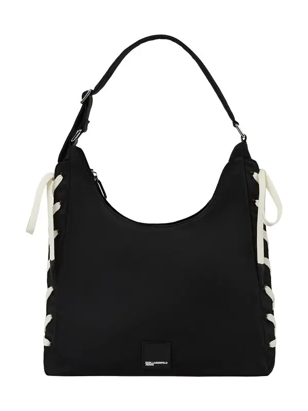 Karl Lagerfeld Polyamide Lace-up Tote Bag - Black