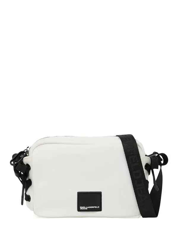 Karl Lagerfeld Nylon Lace-up Camera Bag - White
