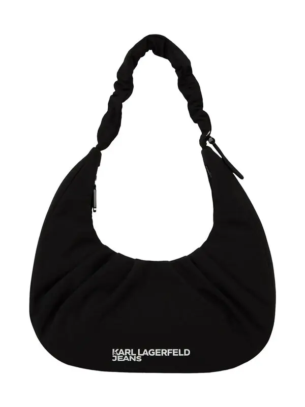 KL JEANS Gathered Hobo Bag - Black