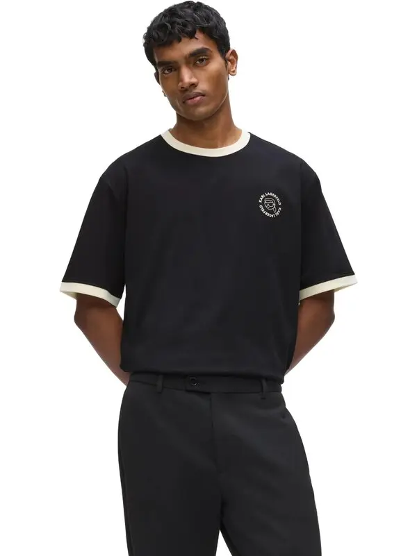 Karl Lagerfeld Ikon Circle Logo T-shirt - Black
