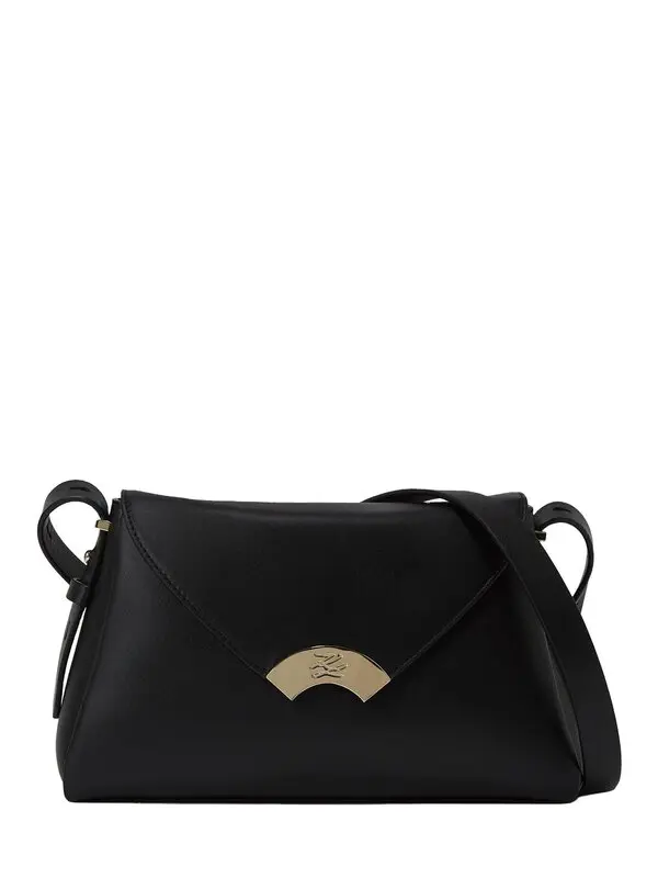 Karl Lagerfeld Kl Studio Crossbody Bag In Leather With Gold-toned Hardware - Black
