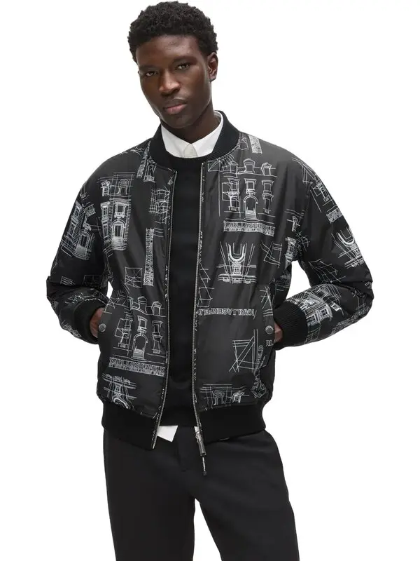 Karl Lagerfeld Reversible Maison De Karl Bomber Jacket - Twill