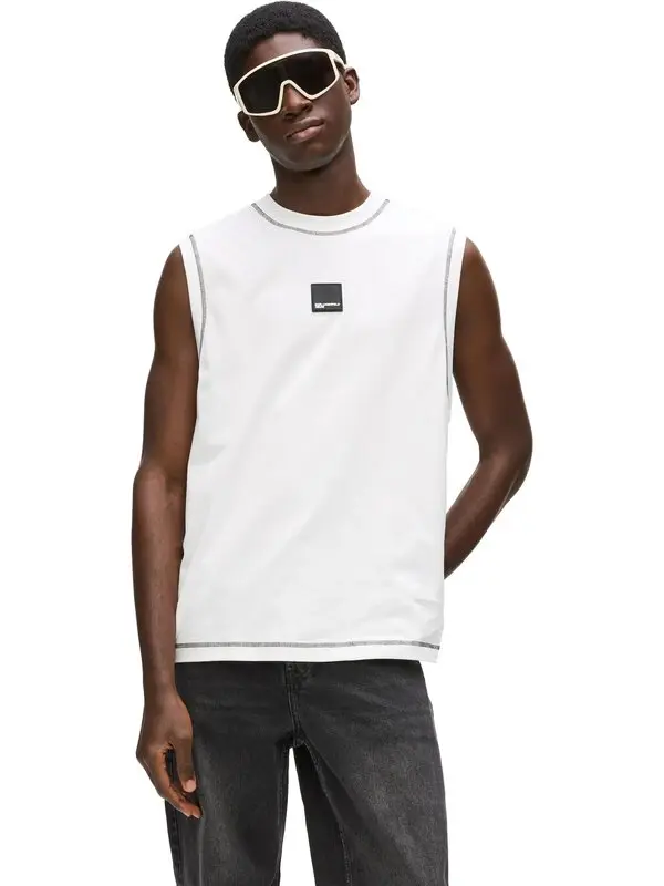 Karl Lagerfeld Relaxed Tank Top - White