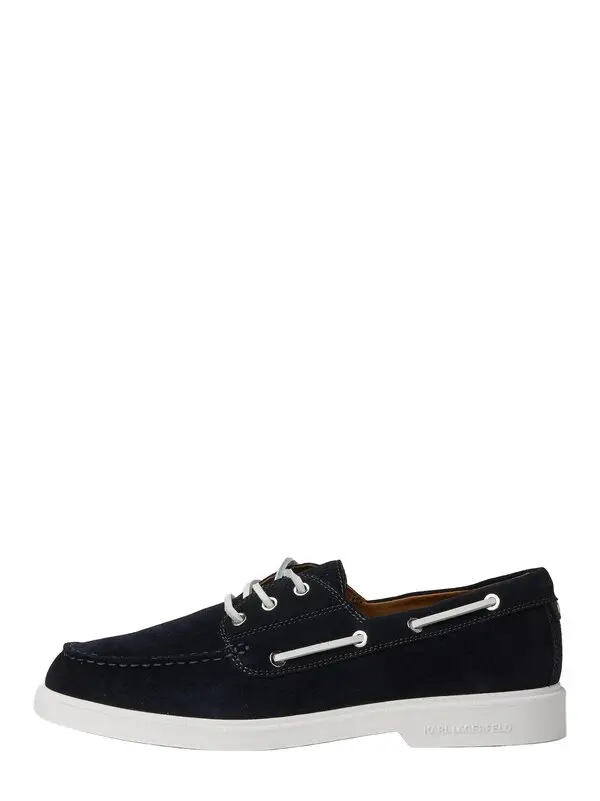 Karl Lagerfeld Suede Kori Boat Shoes - Navy