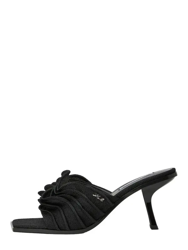 Karl Lagerfeld Karmel Ruche Heeled Sandals - Black