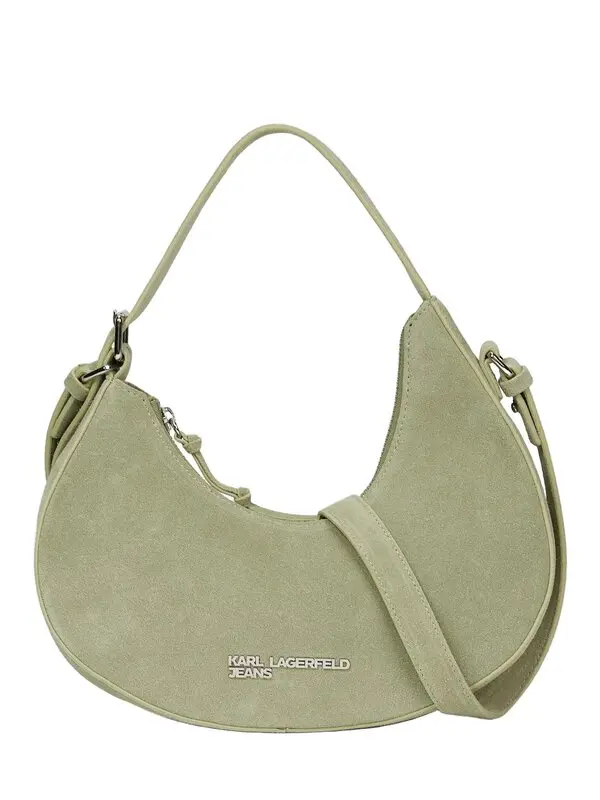 Karl Lagerfeld Suede Top Handle Bag - Tea