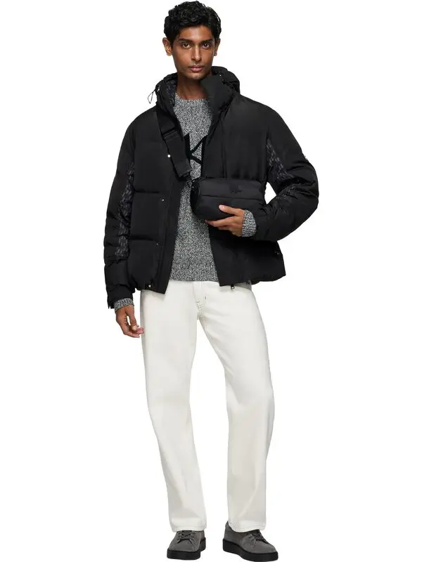 Karl Lagerfeld Monogram Puffer Jacket - Black