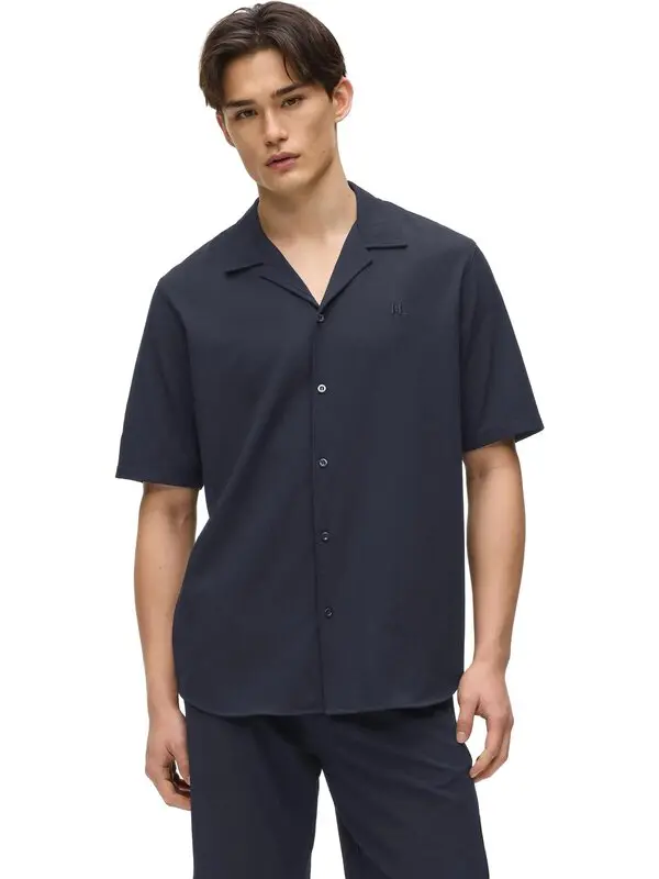Karl Lagerfeld Monogram Short-sleeved Shirt - Navy
