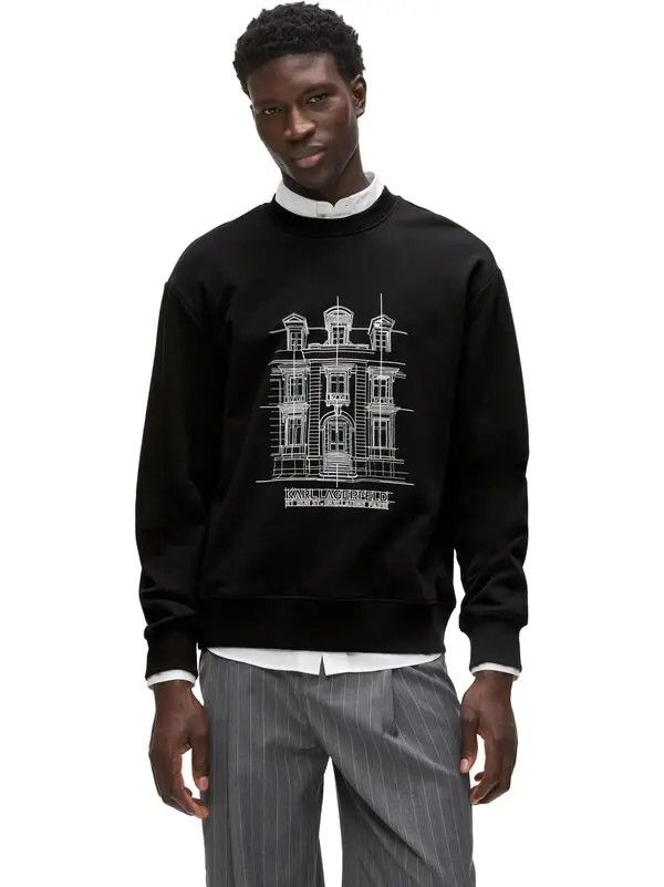 Karl Lagerfeld Maison De Karl Sketch Sweatshirt - Black