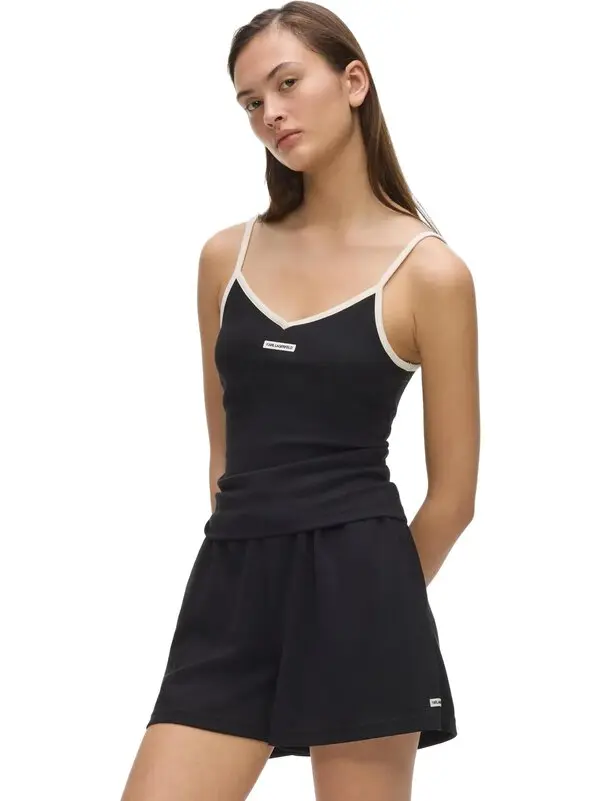 Karl Lagerfeld Monochrome Loungewear Tank Top - Black