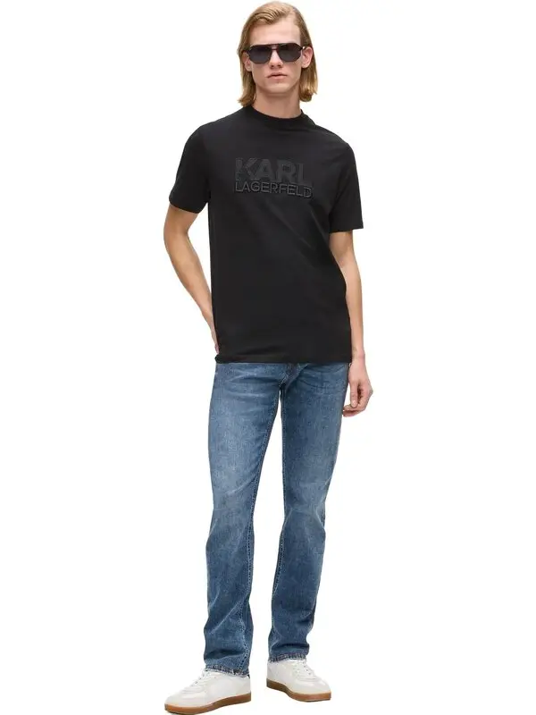 Karl Lagerfeld Classic Straight Leg Jeans In Blue - Cornflower